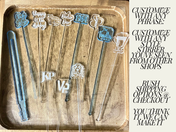 Custom Drink Stirrer for Wedding Logo Personalized Stir Stick Birthday ...